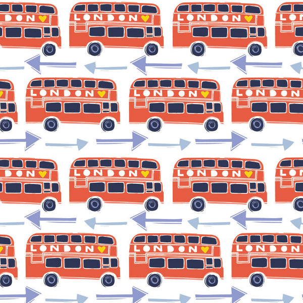 From London With Love by Vicky Yorke - Double Decker Bus - Red - Cotto ...