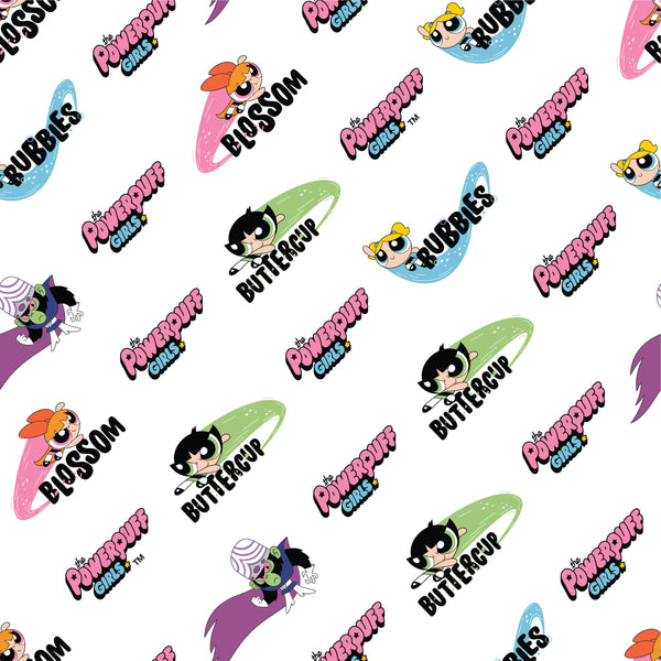 Powerpuff Girls-Girl Names - Cotton-White – Fabrics 'N Crafts Canada