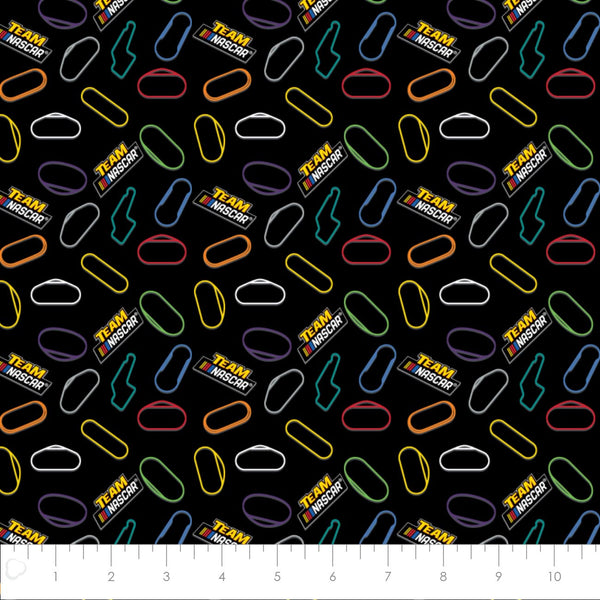 Nascar Collection III- Race Tracks -Black - Cotton – Fabrics 'N Crafts ...